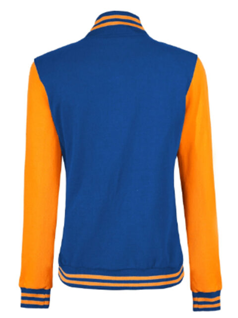 Womens Royal Blue and Yellow Varsity Jacket